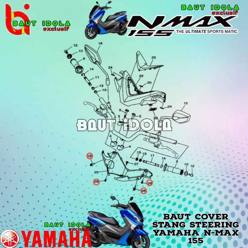 Jual Baut Cover Stang Yamaha Nmax Original | Shopee Indonesia