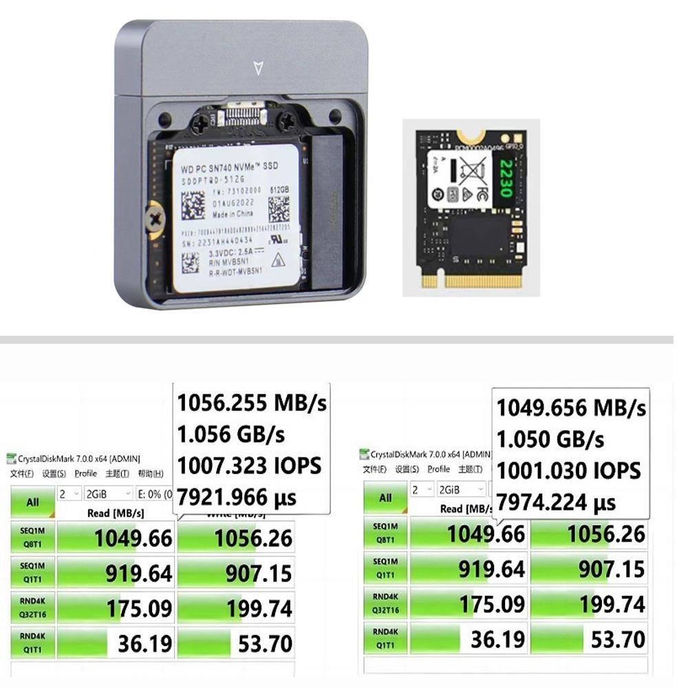 Jual M.2 NVMe 2230 SSD Case M2 Enclosure USB C Adapter 10Gbps USB3.2 Gen2 | Shopee Indonesia