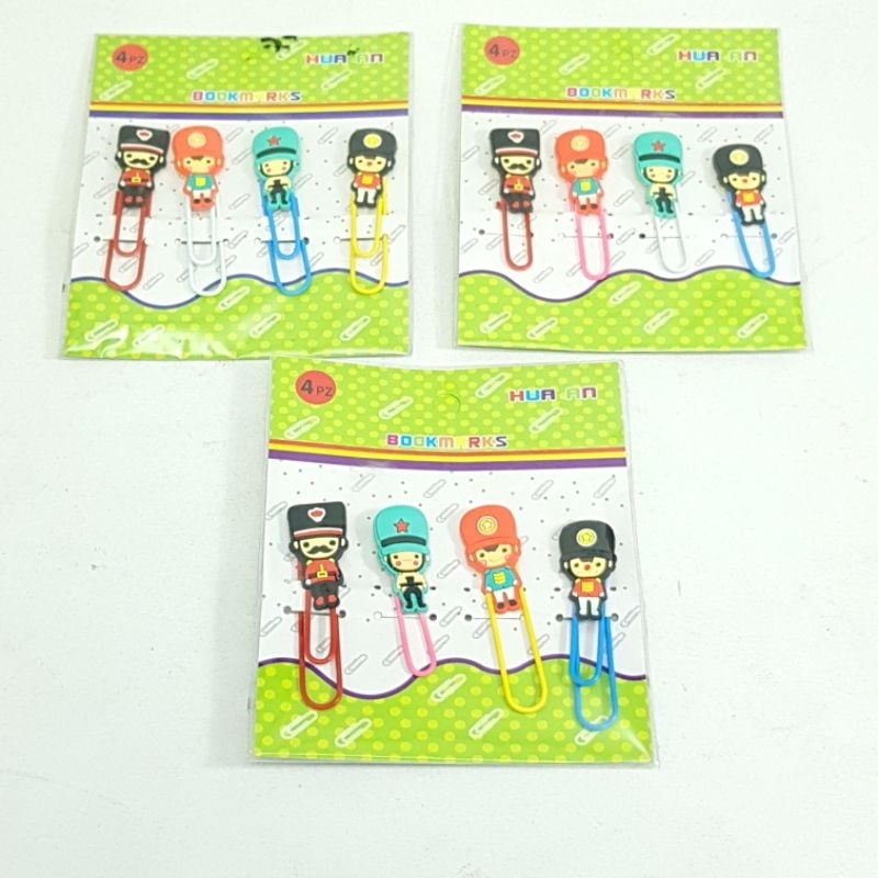Jual Paper Clip/Penjepit Kertas Gambar Police Landon Lucu 1set(4pcs ...