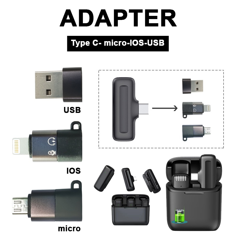 Jual Adaptor Type C ke Micro IOS USB Microphone Adapter typeC ke ios ke ...