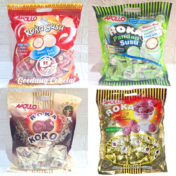 Jual Apollo Roka Wafer Ball Coklat Covered With Milk Pandan Nutty ...