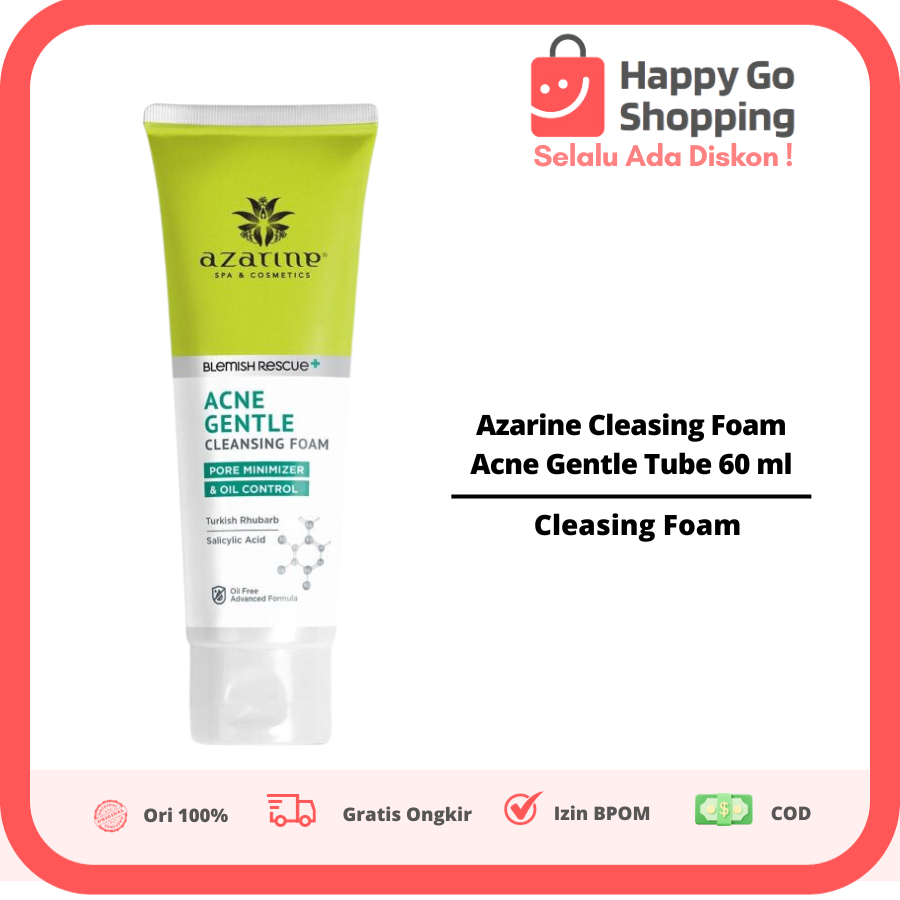 Jual Azarine Cleasing Foam Acne Gentle Tube 60 ml | Shopee Indonesia