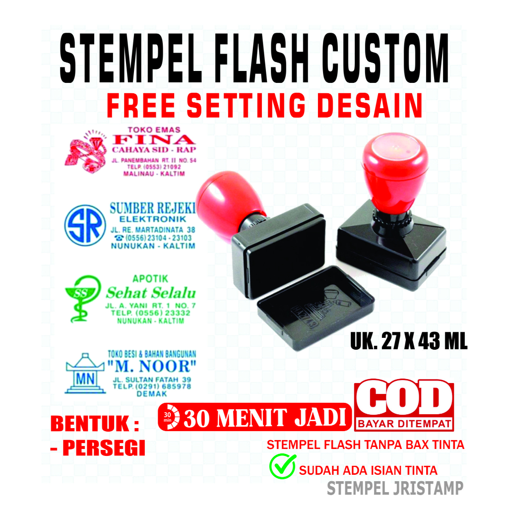 Jual Stempel Custom Desain / Stempel Logo / Stempel flash isi ulang ...