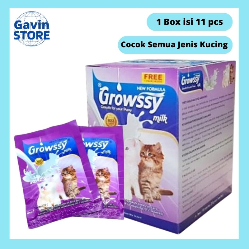 Jual Growsy Susu Kucing 1 Box Isi 10 Free 1 Sachet Cat Kitten Growsy ...