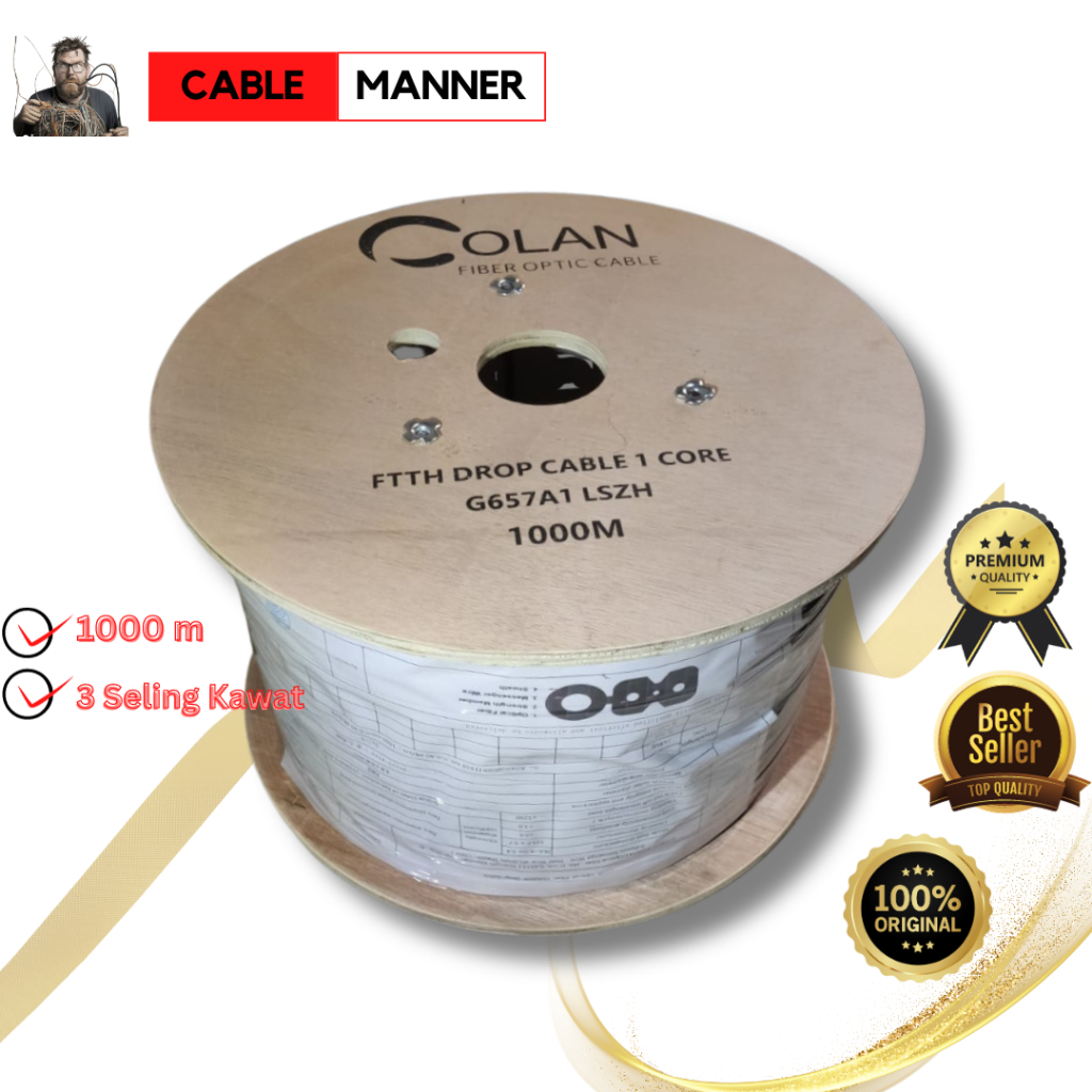 Jual Dropcore 1 core brand COLAN FTTH 1 CORE 3 SELING Drop Core merk ...
