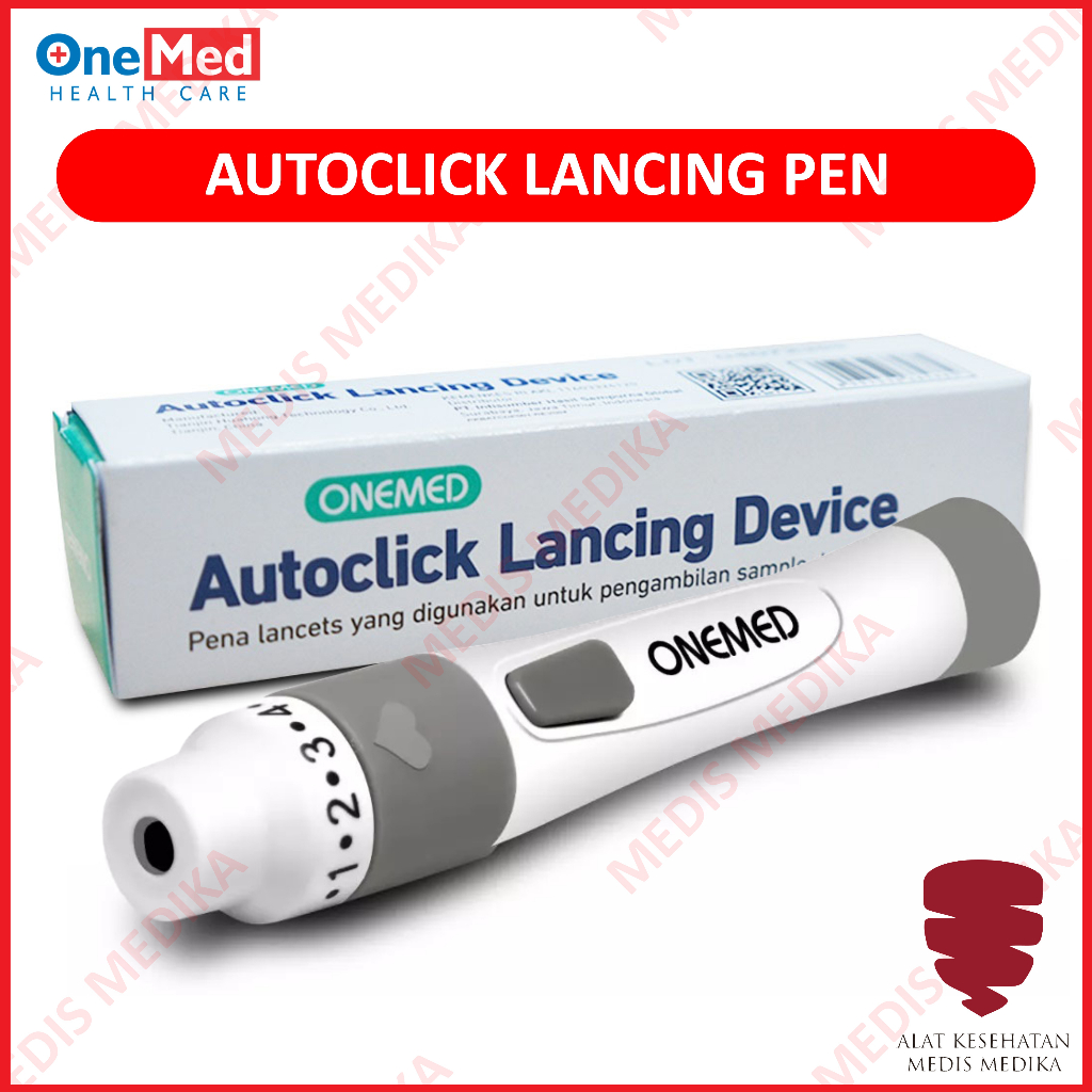 Jual Lancing Pen Autoclick Onemed Device Pena Lancet Alat Ambil Darah ...