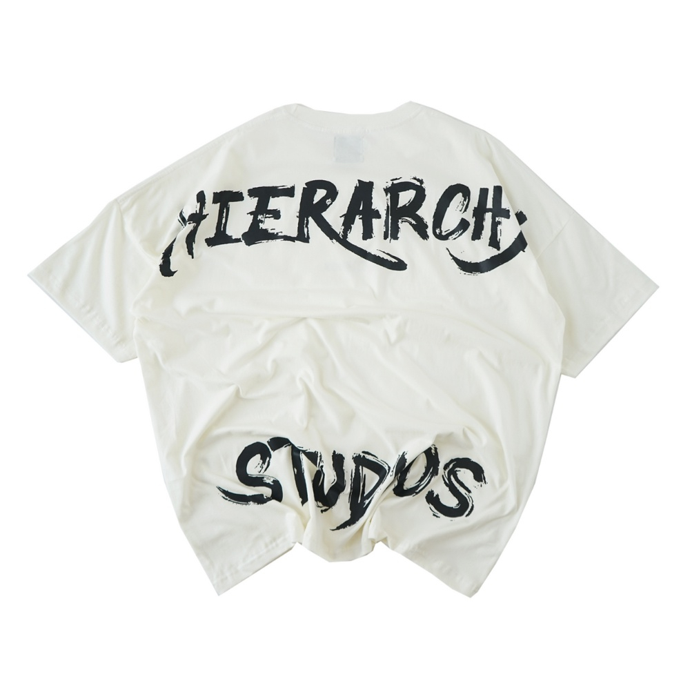 Jual Hierarchy Studios - Wide Calligraphy Logo Oversized T-Shirt White ...
