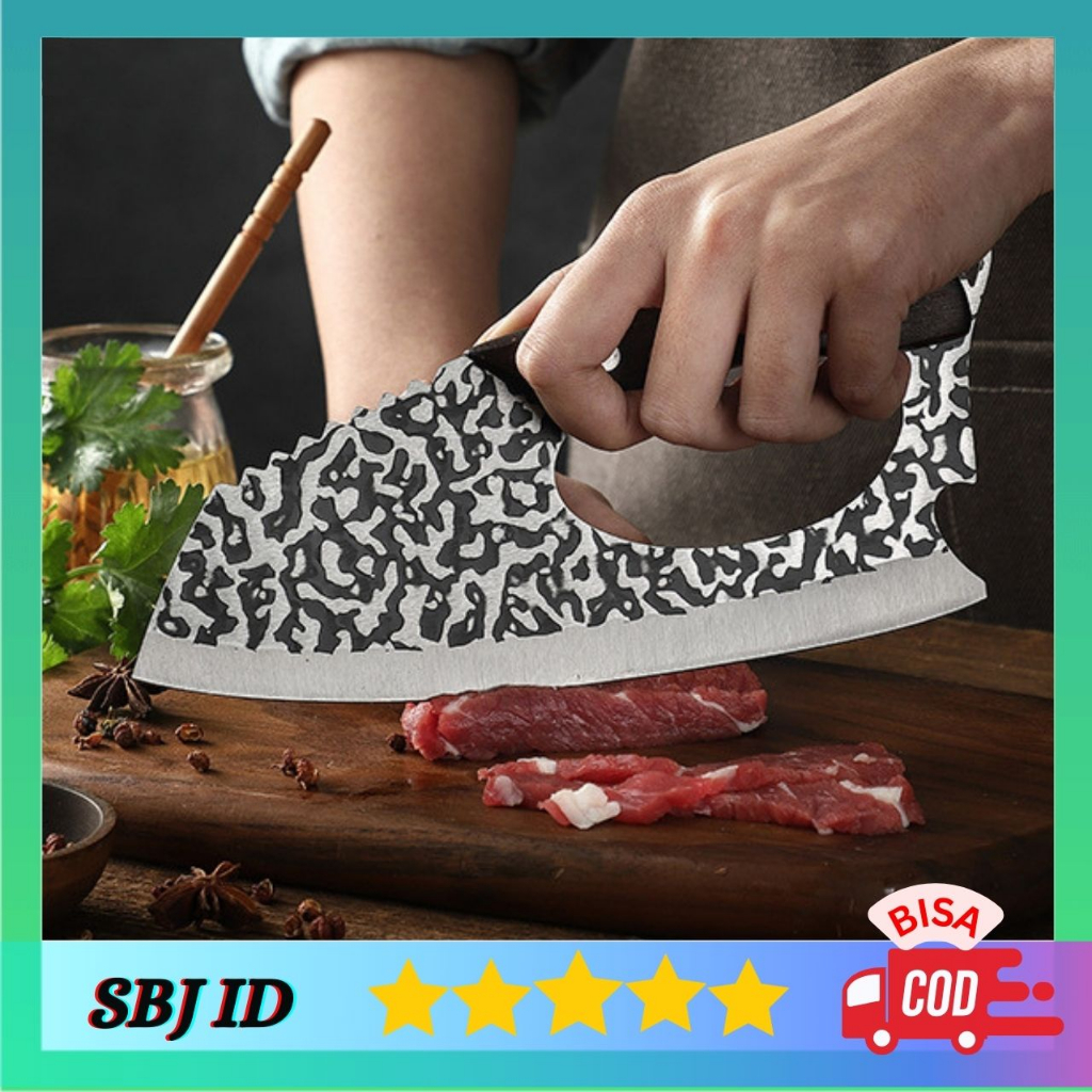 Jual Pisau Dapur Daging Stainless Steel Forged Cleaver Knife 23cm Pisau ...