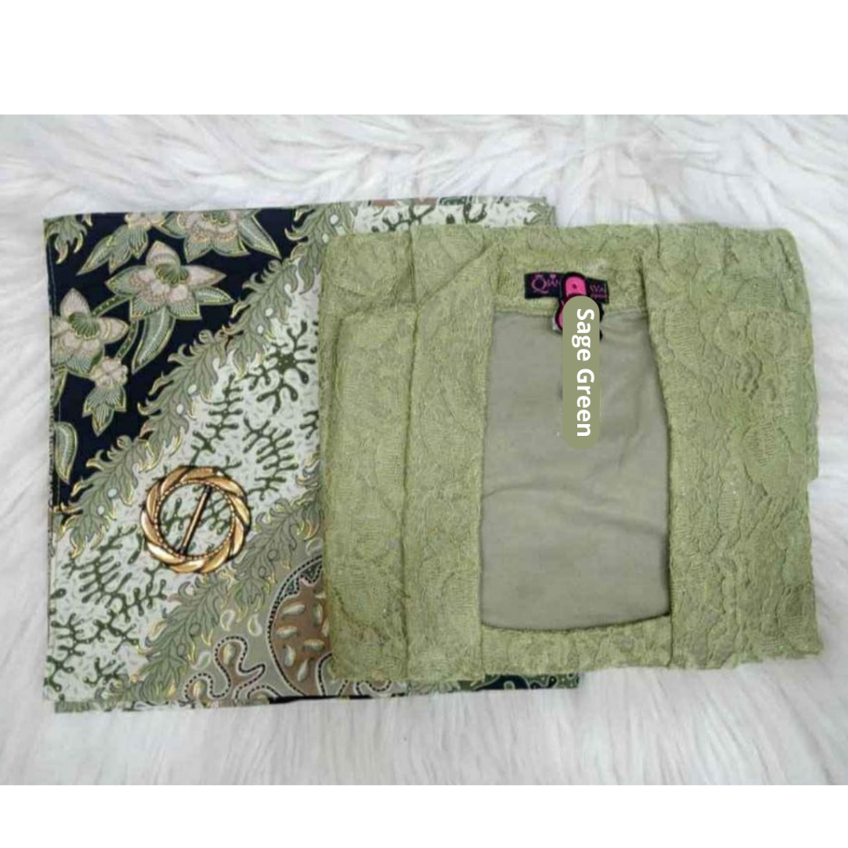Jual Setelan Kebaya Modern Kutu Baru Brokat / Kutubaru Brukat Sage ...