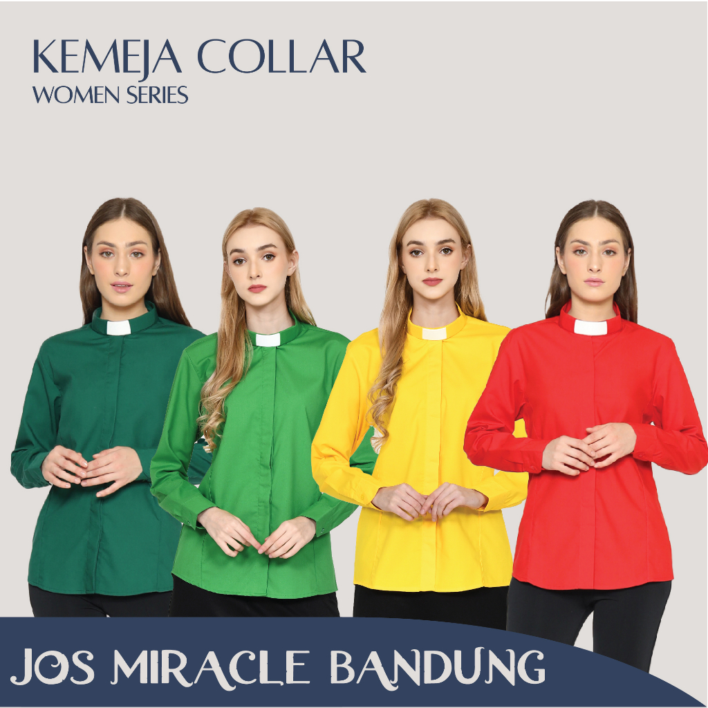 Jual Miracle - Pendeta Wanita Kemeja Collar - Panjang - Polos - Jos Miracle Bandung | Shopee ...