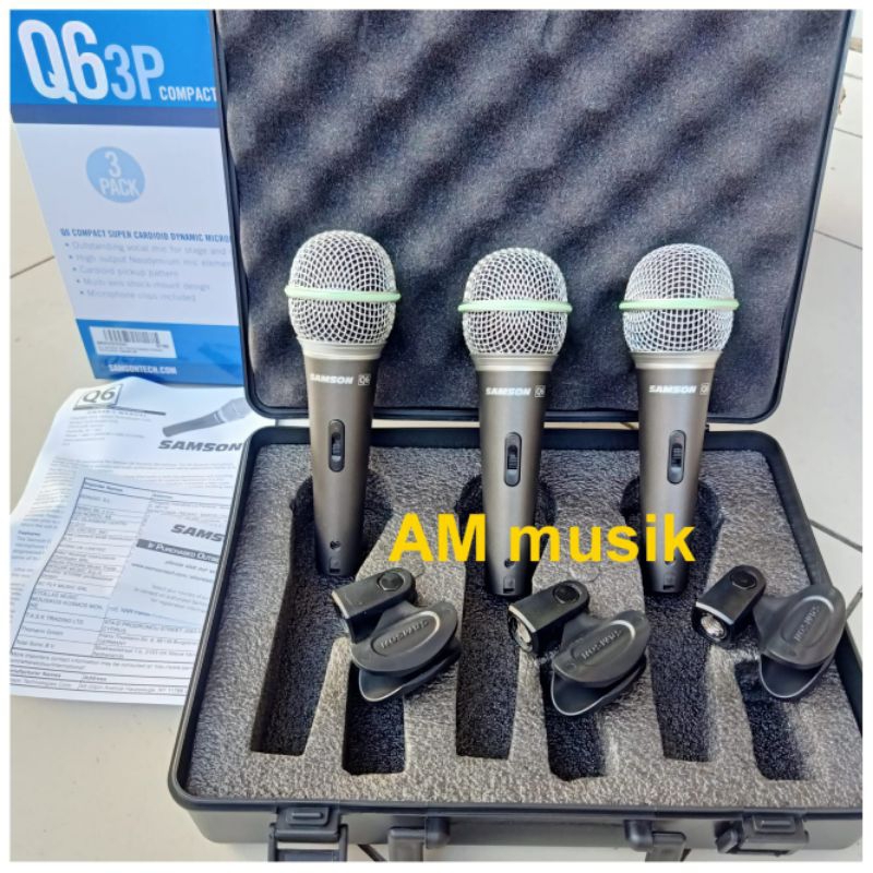 Jual MIC KABEL SAMSON Q63P isi 3 mic samson Q6 isi 3 mic | Shopee Indonesia