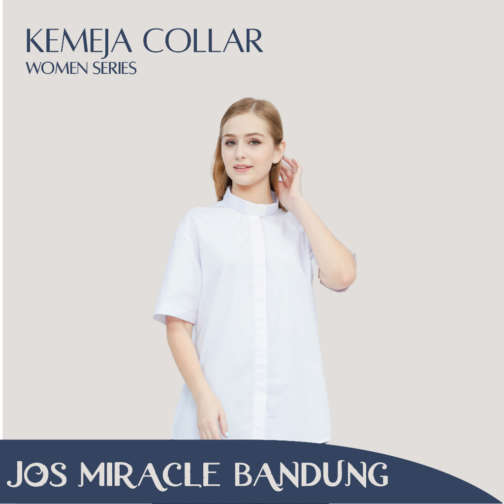 Jual Miracle - - Pendeta Wanita Kemeja Collar - Pendek - Polos - Jos Miracle Bandung | Shopee ...