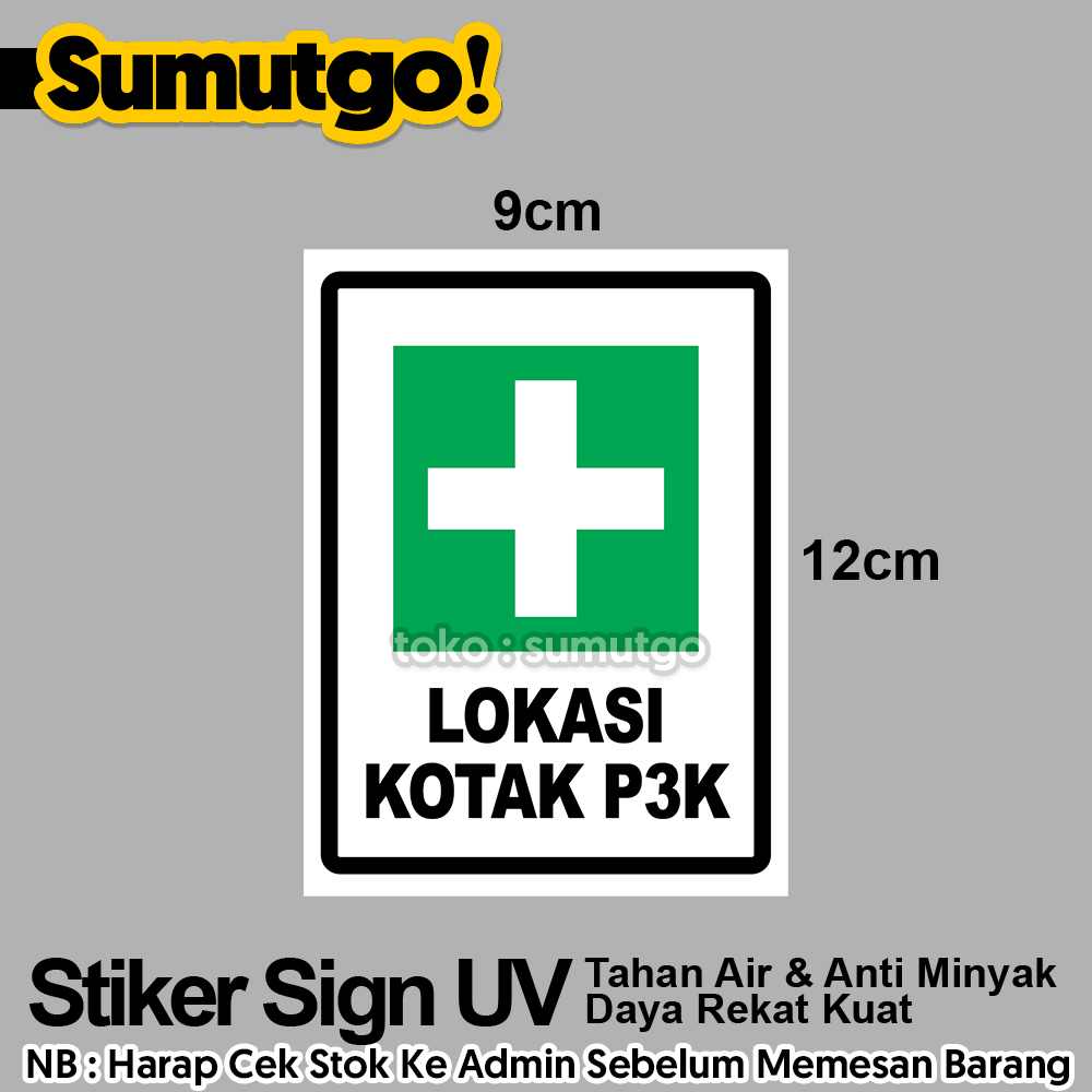 Jual Stiker Tulisan Lokasi Kotak P3K First Aid Kit Box Area Location uk 9 x 12 cm / Sticker UV ...