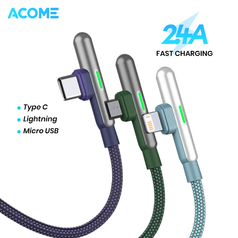 Jual ACOME Kabel Data Charger 100cm Type-C Lightning Micro Fast ...