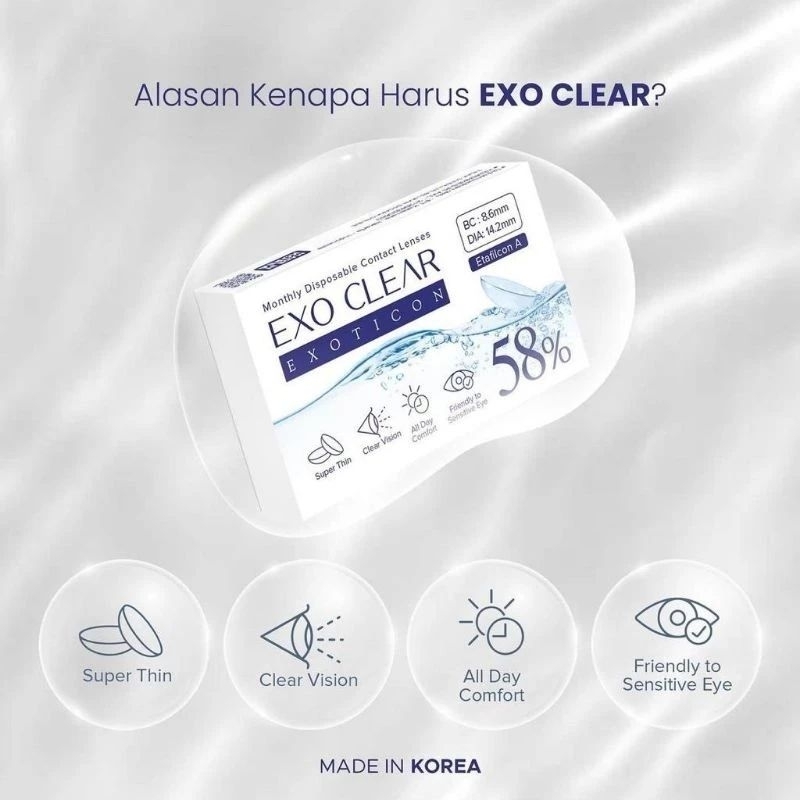 Jual SOFTLENS BENING EXO CLEAR MINUS BULANAN BY EXOTICON | Shopee Indonesia