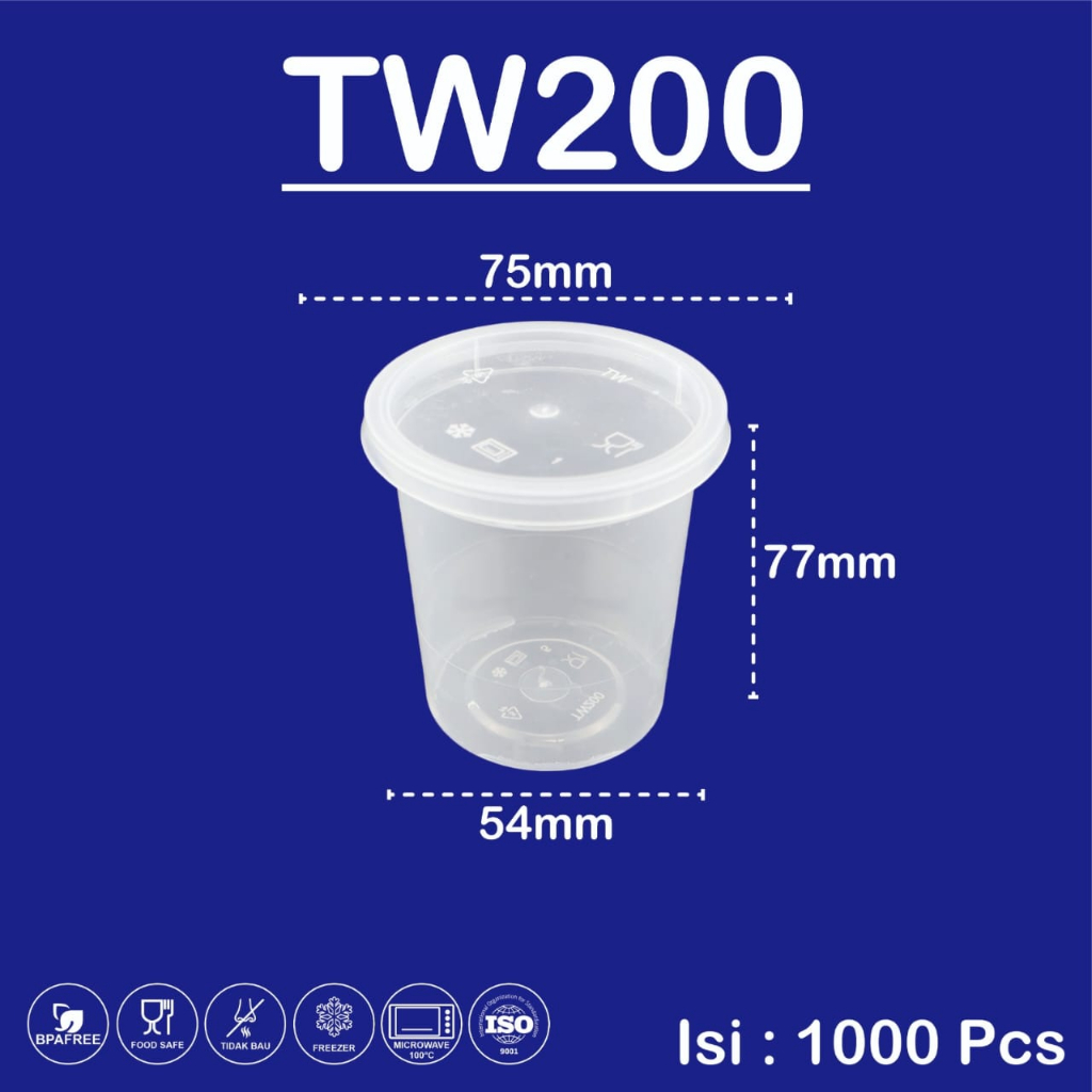 Jual Thinwall Cup 200 ML / Tempat makanan/minuman murah | Shopee Indonesia