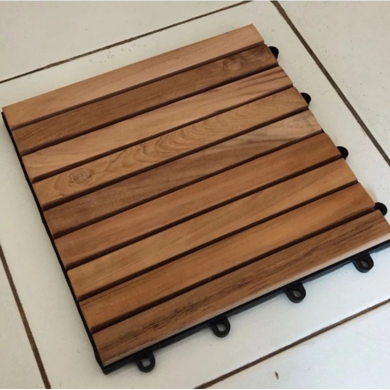 Jual Decking Tile Kayu Jati 30x30 / Lantai Kayu Jati Bongkar Pasang ...