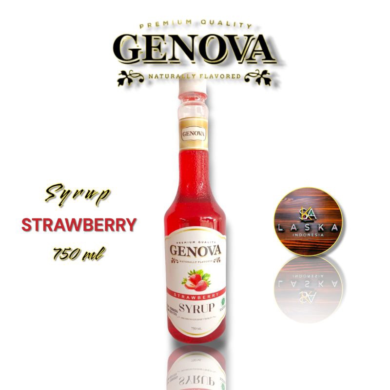 Jual Strawberry Syrup Merk Genova 750 ml - Genova sirup Stroberi ...