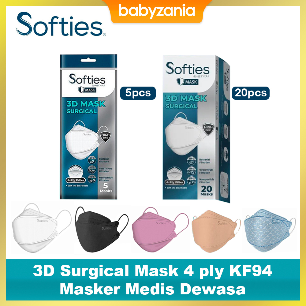 Jual Softies 3D Surgical Mask 4 ply KF94 Masker Medis Dewasa | Shopee ...