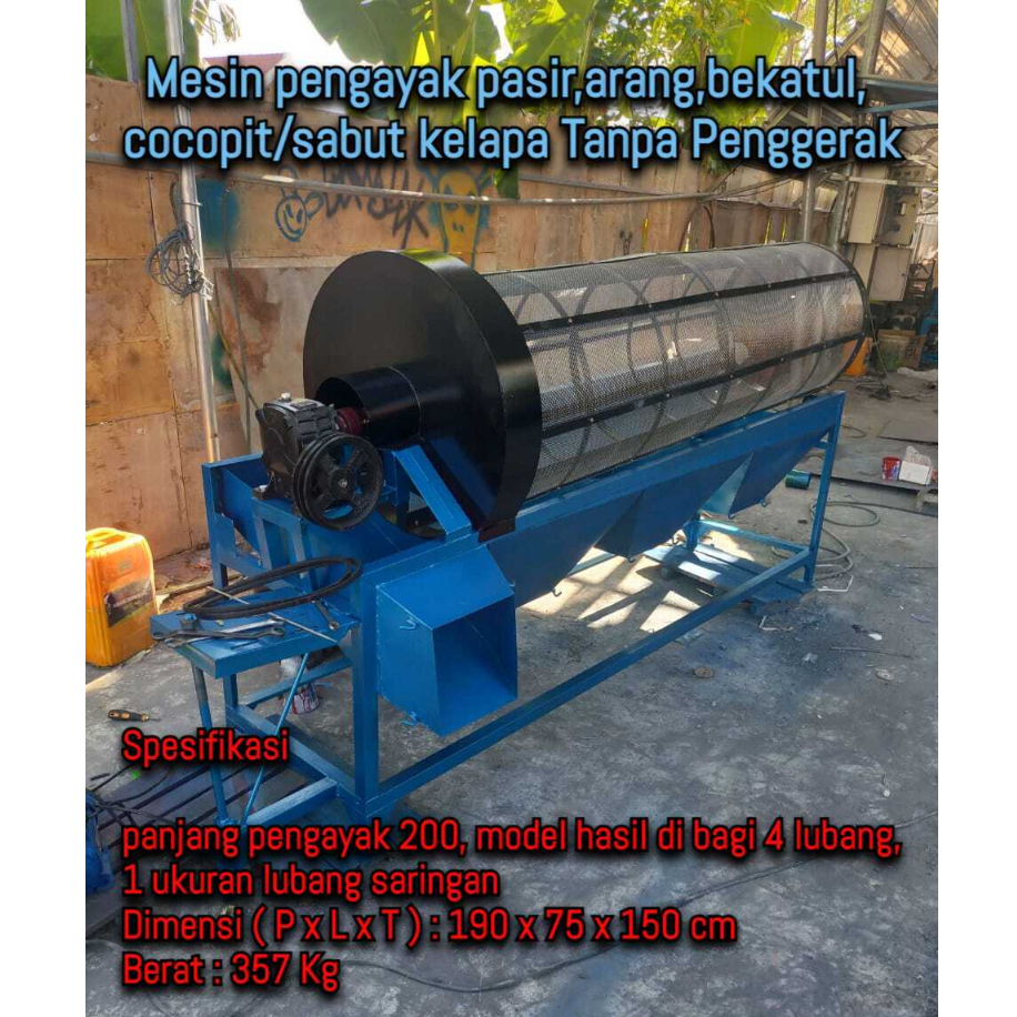 Jual Mesin pengayak pasir,arang,bekatul, cocopit/sabut kelapa tanpa ...