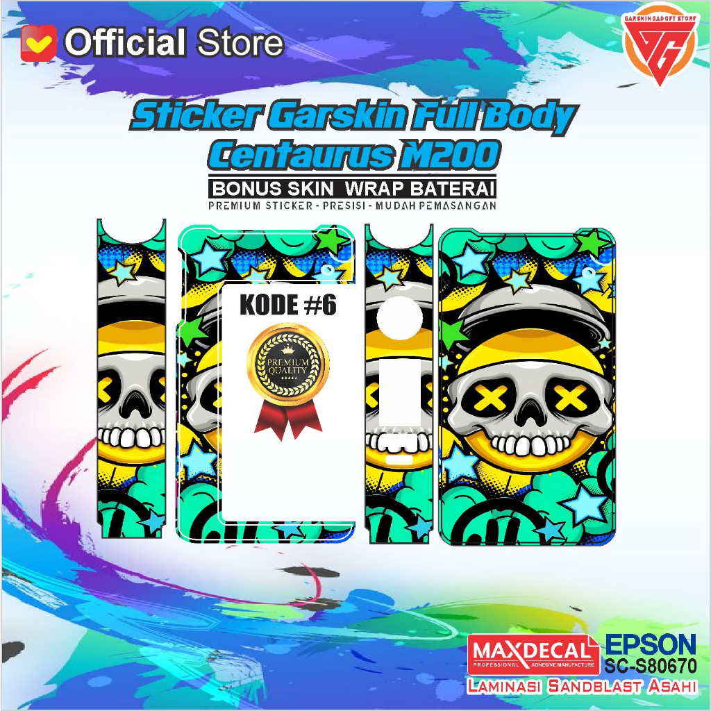 Jual Garskin Centaurus M200 Fullbody Skin Wrap 18650 Sticker Premium ...