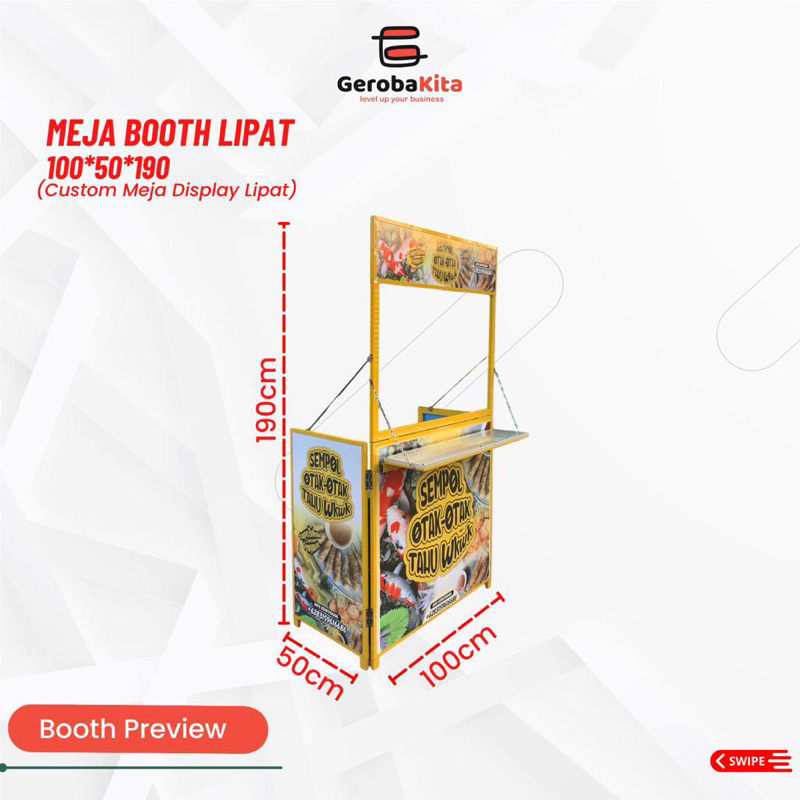 Jual Meja Booth Lipat Custom 100x50x190 Custom | Shopee Indonesia