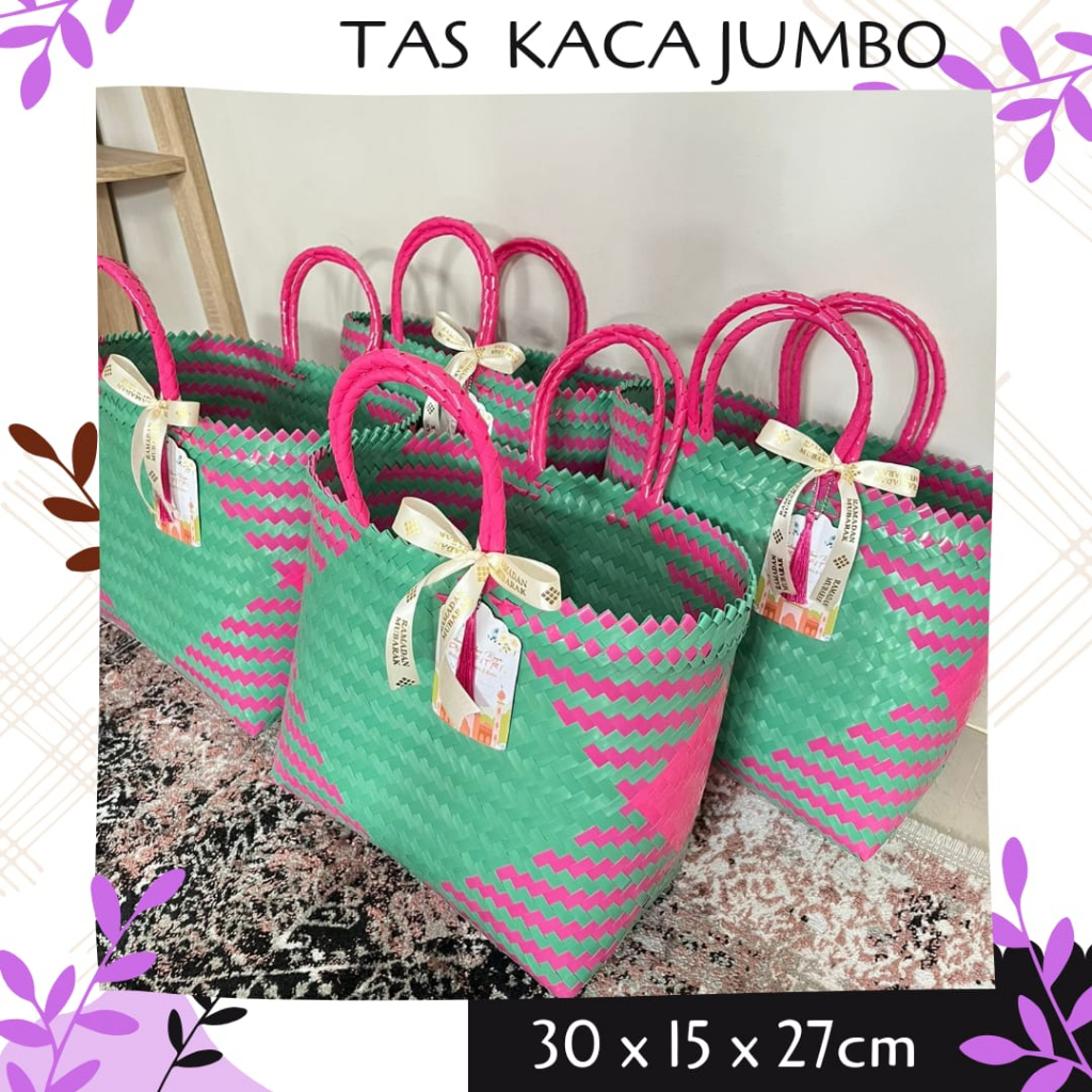 Jual Tas Anyaman Kaca Size Jumbo / Tas Hampers / Tas Belanja Sembako ...