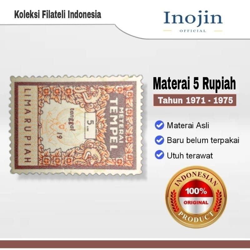Jual Materai 5 Rupiah Tahun 1971 1972 1973 1974 1975 Perangko Matrai ...
