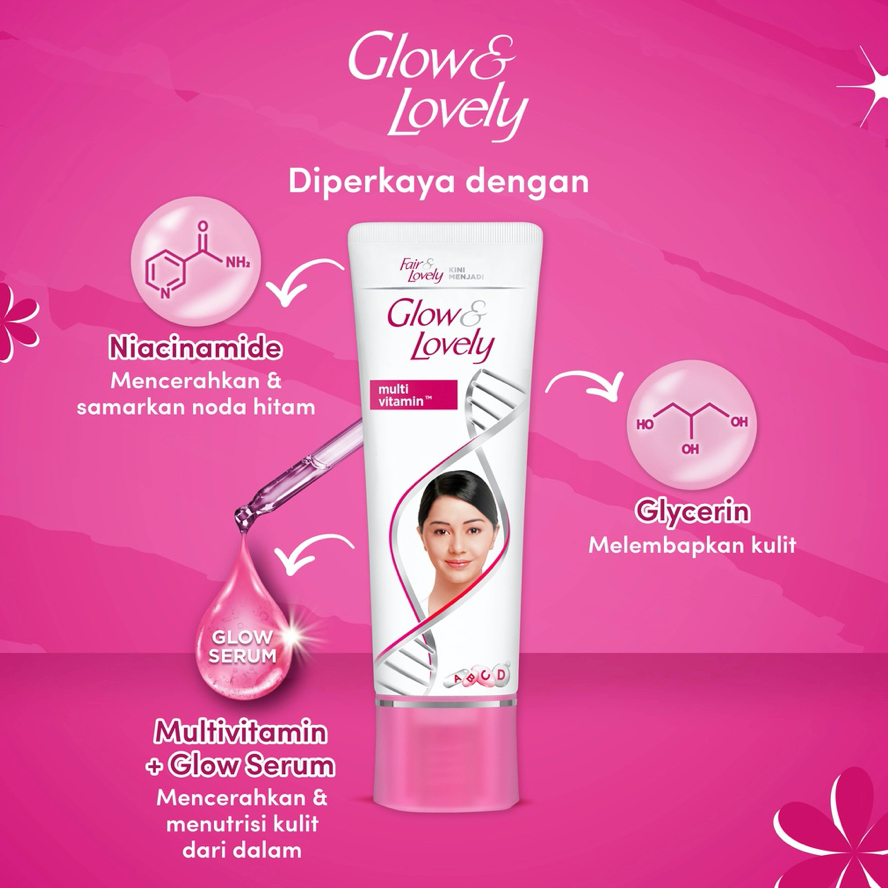 Jual Glow & Lovely Cream Wajah Multivitamin - Brightening Cream ...