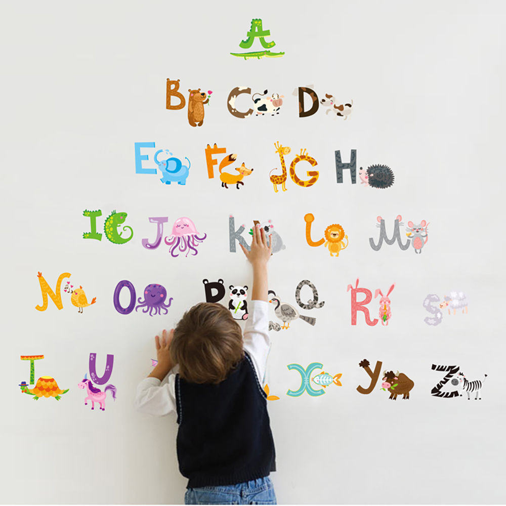 Jual stiker dinding huruf abjad bahan plastik vinyl transparan 90cm X ...