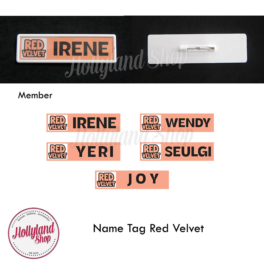 Jual Name Tag Papan Nama Dada Red Velvet (2pcs) | Shopee Indonesia