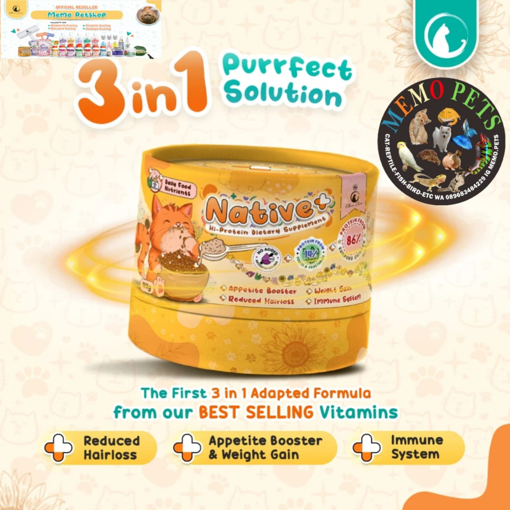 Jual Olive Care Vitamin Kucing NATIVE+ Protein Tinggi 110gr untuk ...