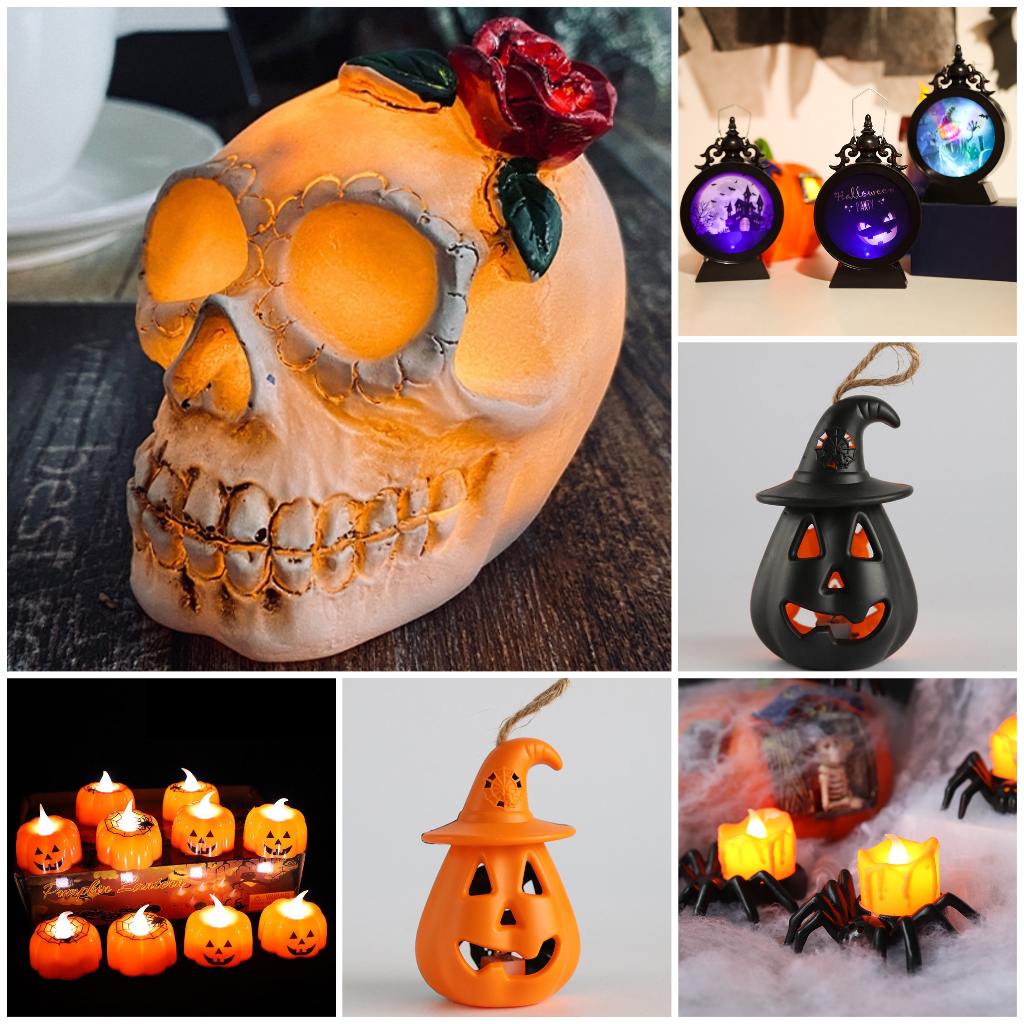 Jual Lampu Lentera Led Dekorasi HALLOWEEN Bentuk Pumpkin Hat Orange ...