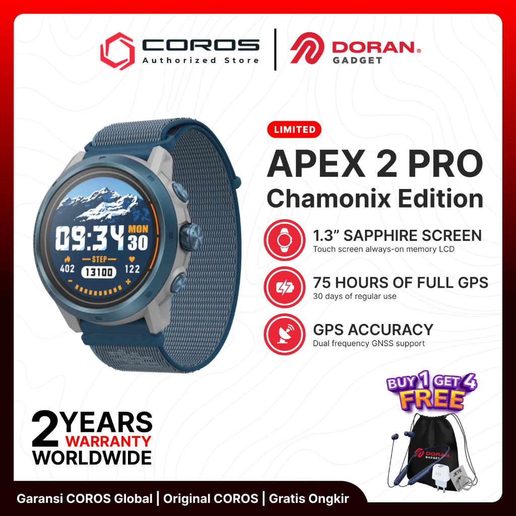 Jual Coros APEX 2 PRO GPS Outdoor Watch - Chamonix Limited Edition - Garansi Resmi 2 Tahun ...