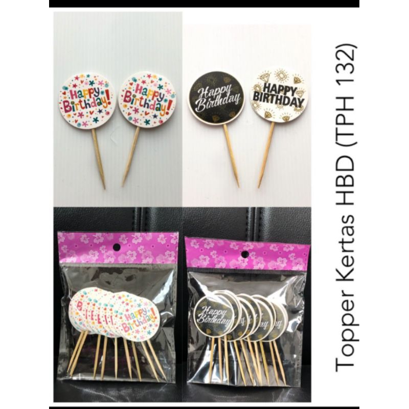 Jual Topper kertas happy birthday/cake topper/hiasan ku. starpartypgs ...