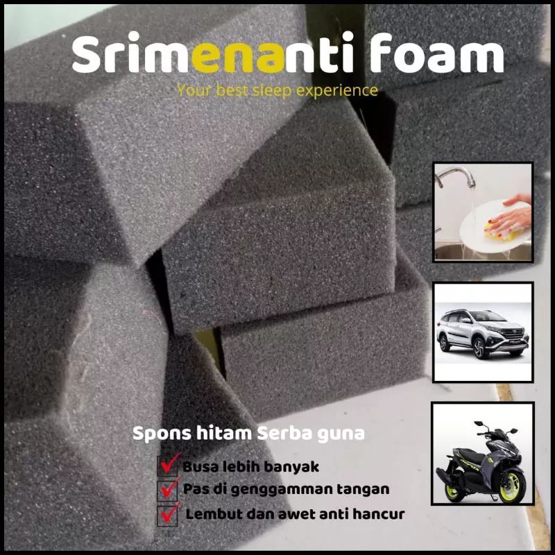 Jual Spons.Spons cuci piring.(busa hitam super)spon cuci inoac | Shopee ...