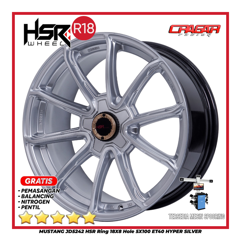 Jual VELG PELEK HSR WHEEL MUSTANG R18 LUBANG 5x100 ALTIS SIENTA VW POLO ...