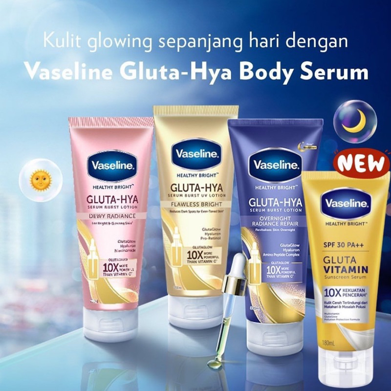 Jual Vaseline Healthy Bright Gluta Hya Serum Brust UV lotion bright ...