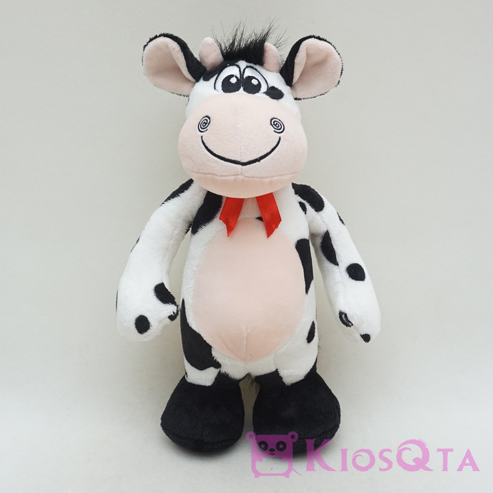 Jual boneka sapi totol hitam putih berdiri pita merah standing cow ...