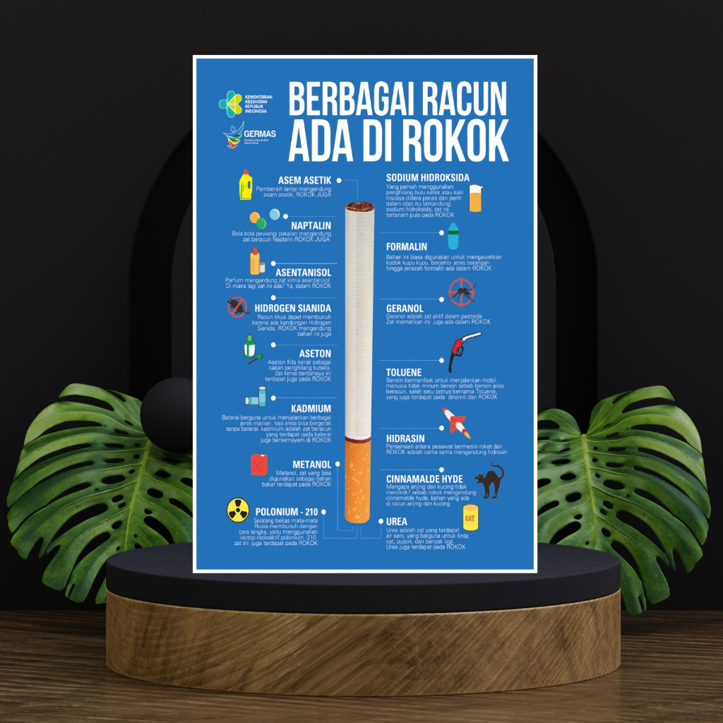 Jual Poster Kesehatan Berbagai Racun Ada di Rokok | Shopee Indonesia