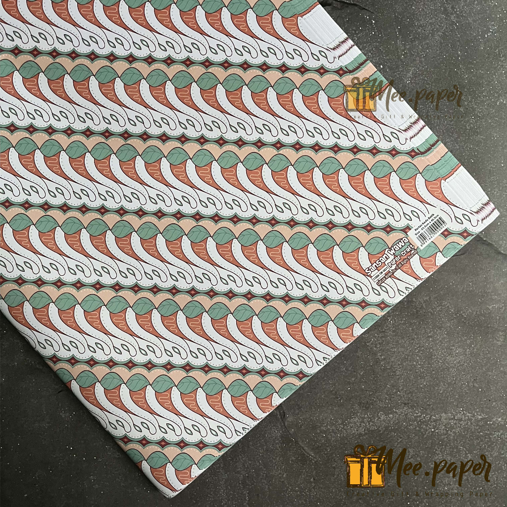 Jual Kertas Kado Sansan Wawa Motif Batik Parang Orange, Bungkus ...