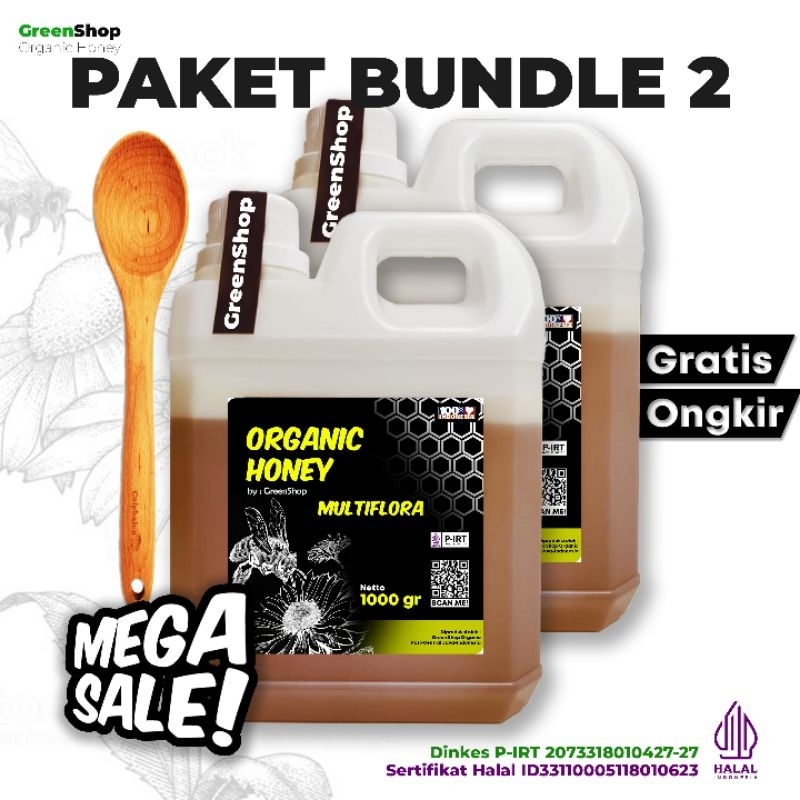 Jual Paket Bundle Madu Asli Multiflora Super 2kg Madu Murni 100% Raw Honey | Shopee Indonesia