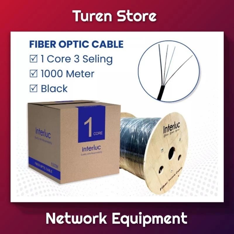 Jual kabel fiber Optik 1 core 3 seling merek interluc 1000 m | Shopee ...