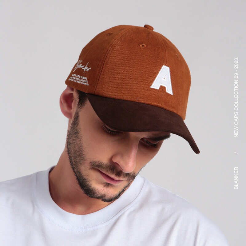 Jual Topi blanker / polo caps / huruf A / mocca x dark coklat | Shopee ...