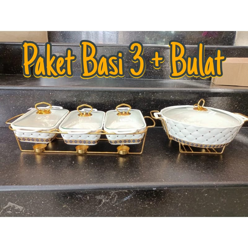 Jual Set Prasmanan Keramik Diamond Basi 3 + Bulat Warna Putih FREE ...