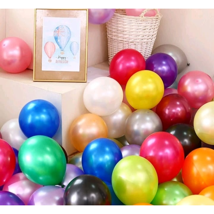 Jual BALON METALIK WARNA 12 INCHI 2,8 GRAM | Shopee Indonesia