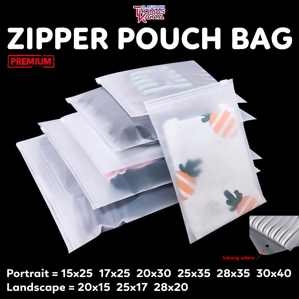 Jual ECER Zipper 25x17 20x15 20x30 Storage Bag Travel Pouch Doff ...