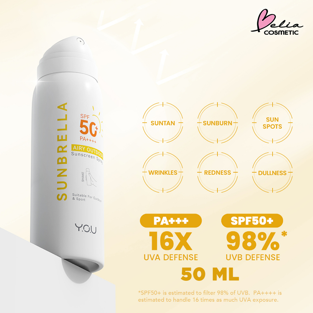 Jual BELIA YOU Sunbrella Sunscreen | Sunscreen Serum | Sunscreen Spray | Elixir Sunscreen | Tone ...