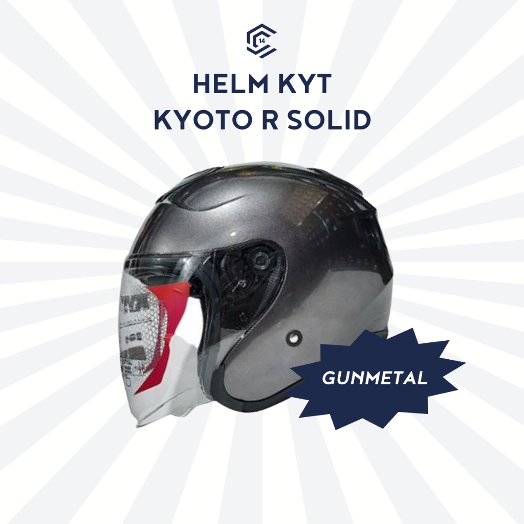 Jual HELM KYT KYOTO R SOLID / HELM HALF FACE GUNMETAL | Shopee Indonesia