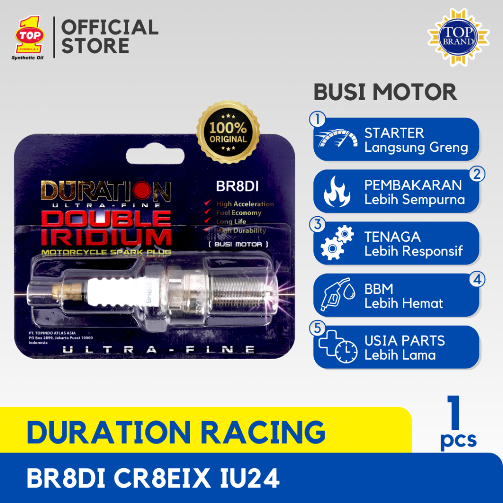 Jual Busi Motor Double Iridium BR8DI CR8EIX IU24 | Shopee Indonesia